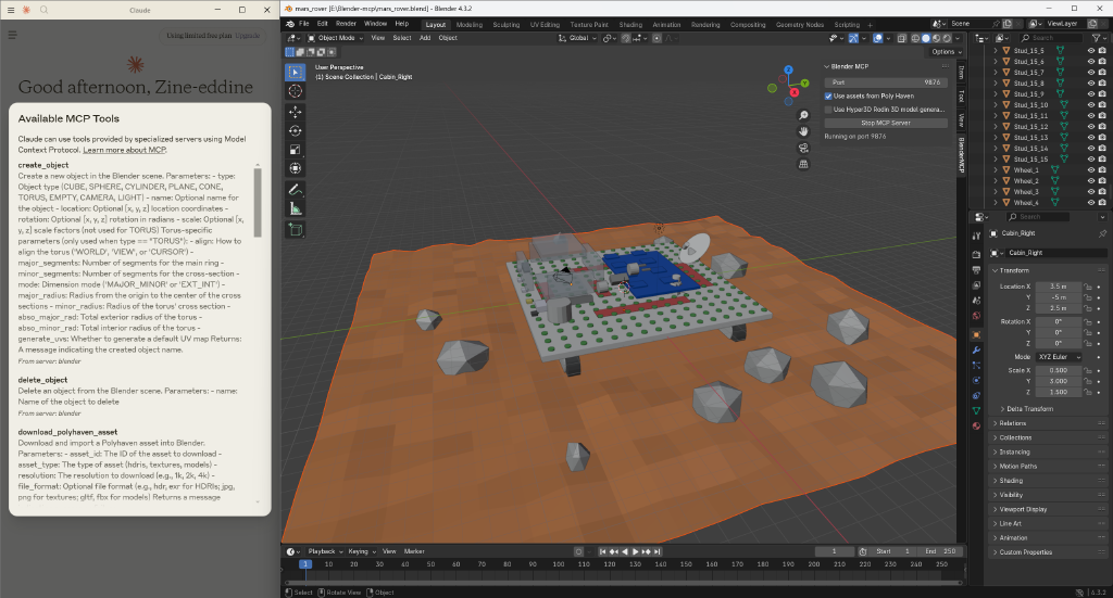 AI-Assisted 3D Design: Exploring Blender-MCP